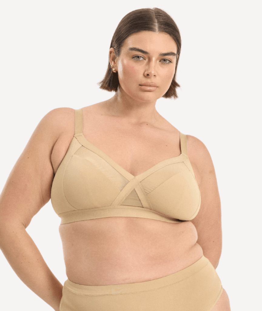 Nala Support Wirefree Bralette - Almond Milk - Curvy
