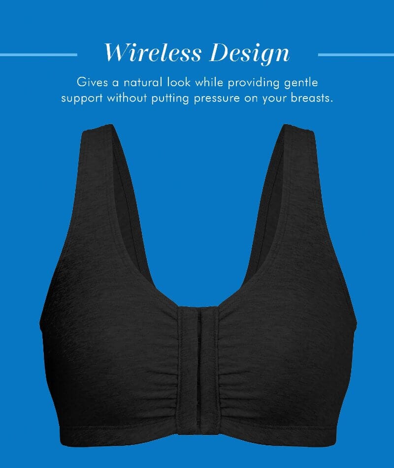 Bestform Unlined Wire-Free Cotton Stretch Sports Bra With Front Closur ...