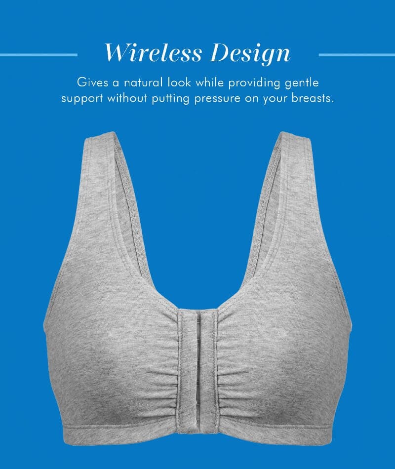 Bestform Unlined Wire-Free Cotton Stretch Sports Bra With Front Closur ...