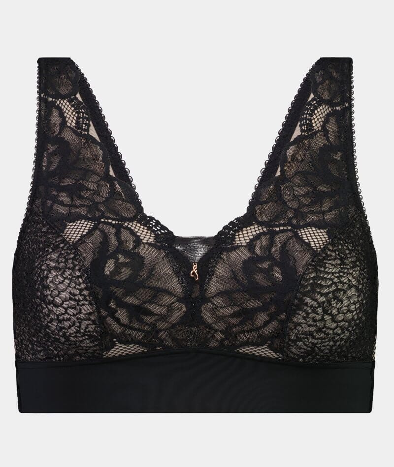 Fayreform Midnight Express Wire-Free Bra - Black - Curvy