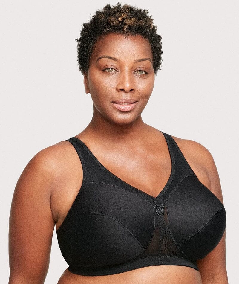 Glamorise Magiclift Active Support Wire-Free Bra - Black - Curvy