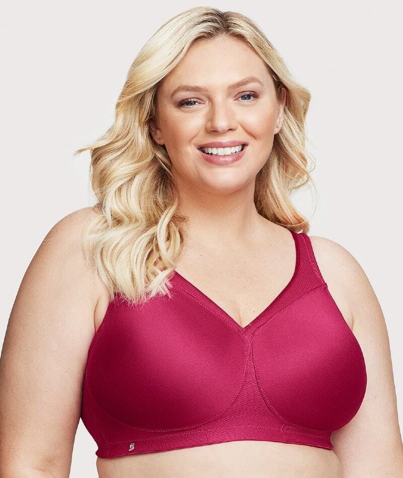 Glamorise Magiclift Seamless Wire-Free Sports Bra - Ruby Red - Curvy