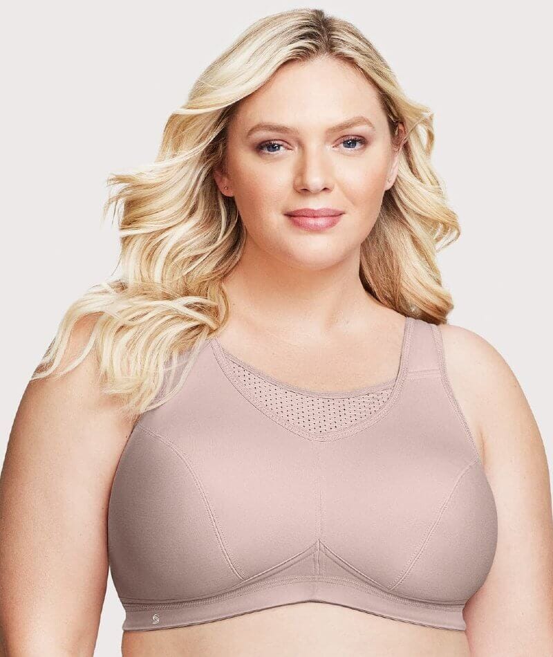Glamorise No Bounce Camisole Elite Wire Free Sports Bra Rose Tan Curvy