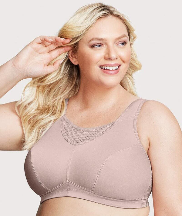 Glamorise No Bounce Camisole Elite Wire Free Sports Bra Rose Tan Curvy