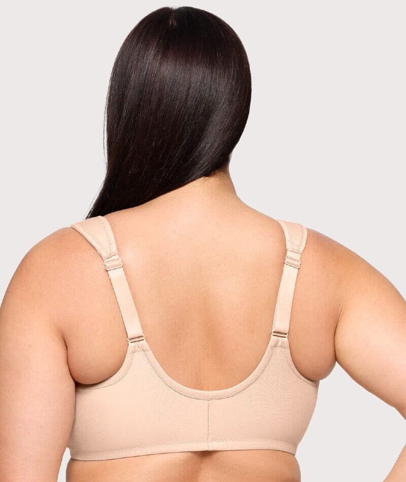 Glamorise Wonderwire Front Closure Cotton Bra Cafe