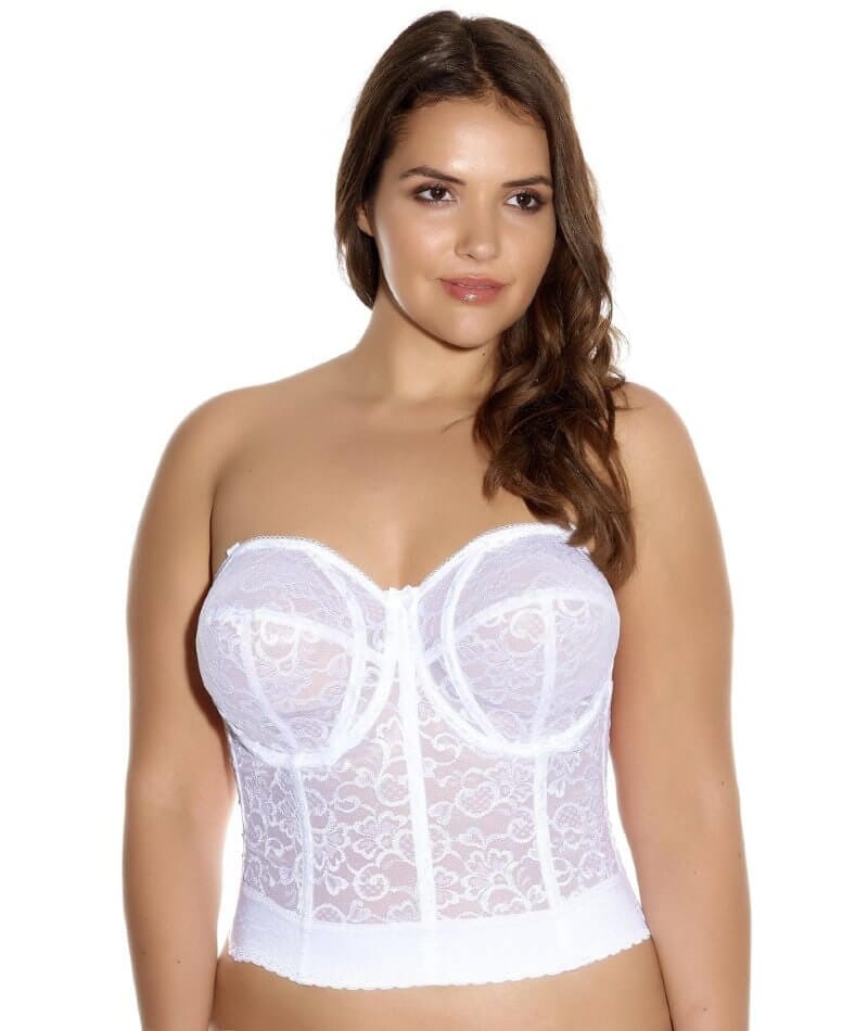 Goddess Lace Bridal Bustier - White - Curvy