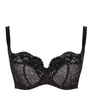 Panache Nina Underwired Balconette Bra - Black Leopard - Curvy