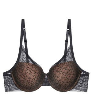 Triumph Signature Sheer Underwired Padded Half Cup Bra - Black - Curvy