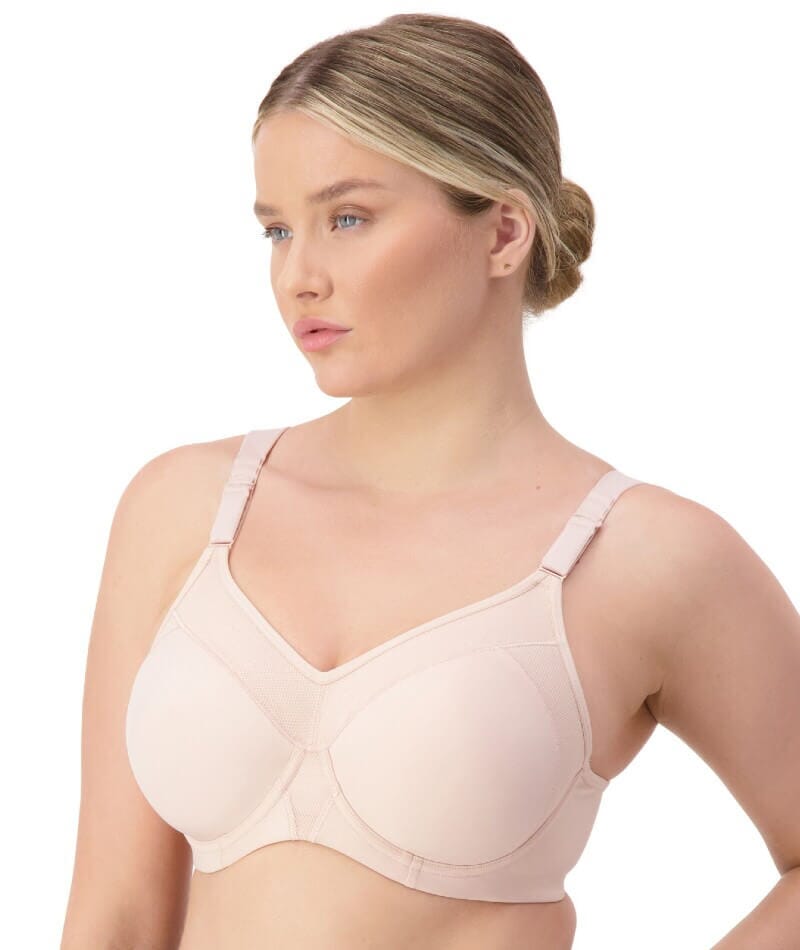Triumph Triaction Ultra Underwired Padded Sports Bra - Fig Pink - Curvy