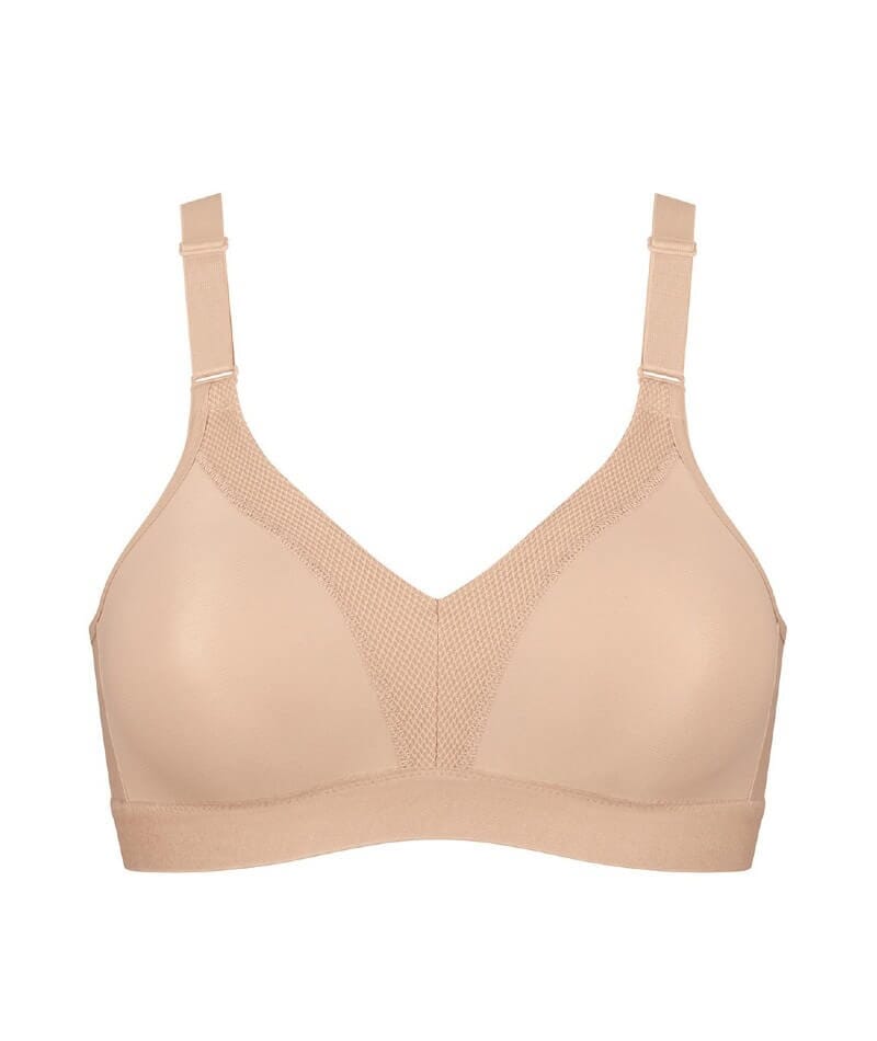 Triumph Triaction Wellness Wire-free Sports Bra - Neutral Beige - Curvy
