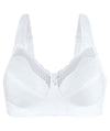 Exquisite Form Fully Cotton Soft Cup Wire-Free Bra With Lace - White ...