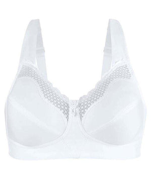 Exquisite Form Fully Cotton Soft Cup Wire-Free Bra With Lace - White ...