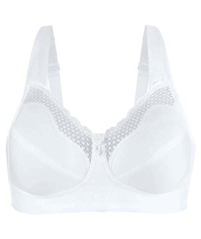 Exquisite Form Fully Cotton Soft Cup Wire-Free Bra With Lace - White ...