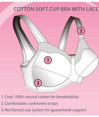 Exquisite Form Fully Cotton Soft Cup Wire-Free Bra With Lace - White ...