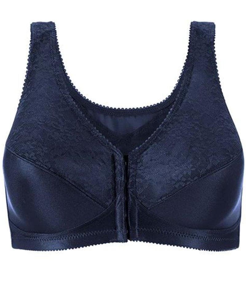Exquisite Form Fully Front Close Wire-Free Posture Bra With Lace - Nav ...