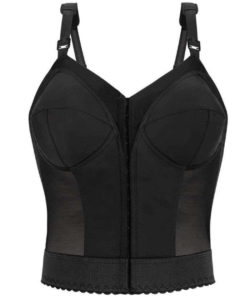 Exquisite Form Fully Front Close Longline Posture Wire-Free Bra - Blac ...