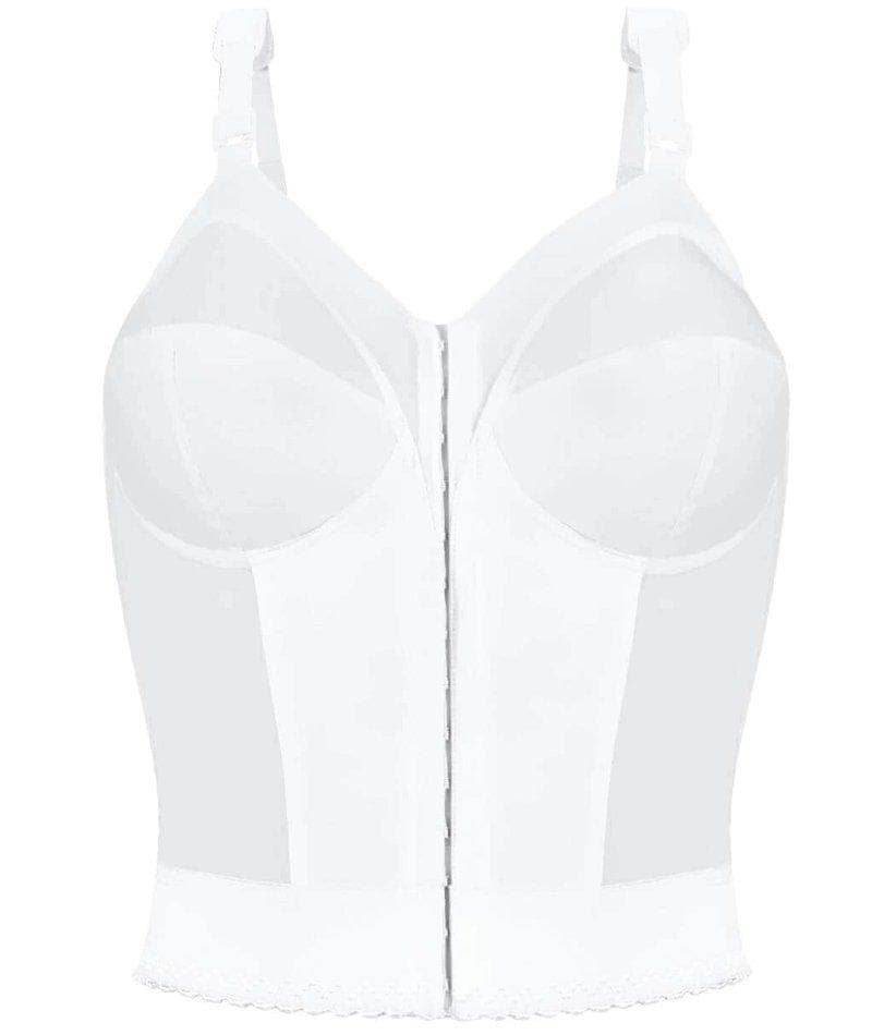 Exquisite Form Fully Front Close Longline Posture Wire-Free Bra - Whit ...