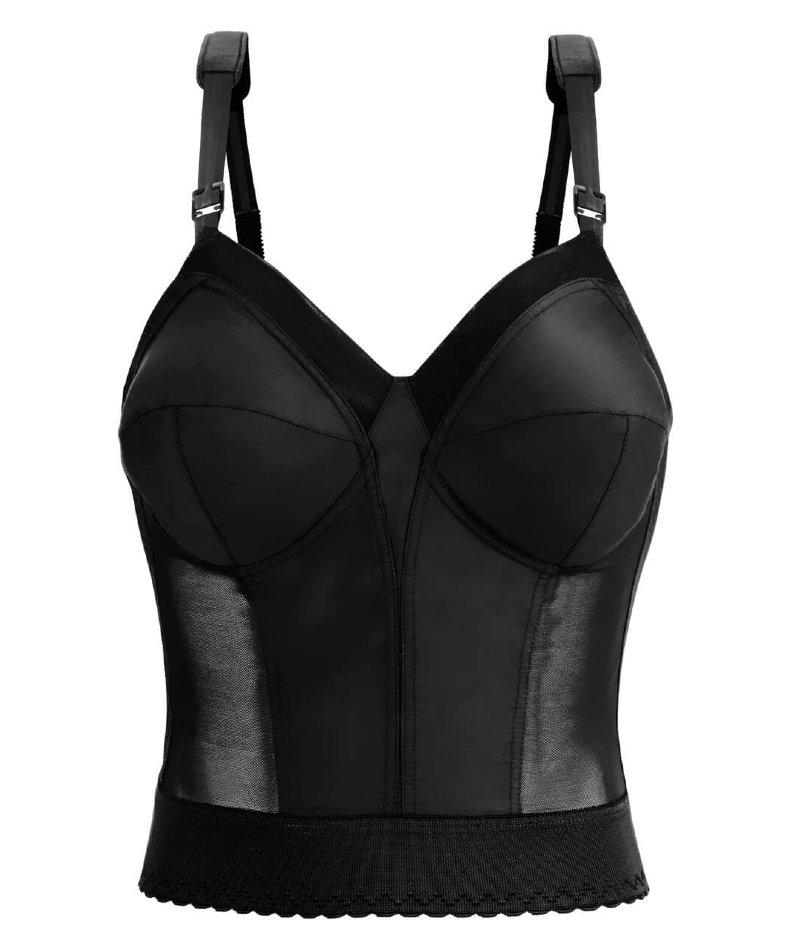 Exquisite Form Fully Back Close Longline Bra - Black - Curvy