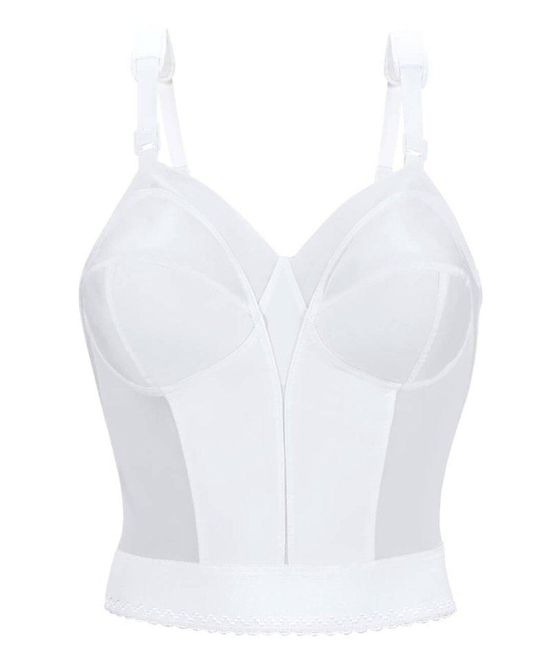 Exquisite Form Fully Back Close Longline Bra - White - Curvy