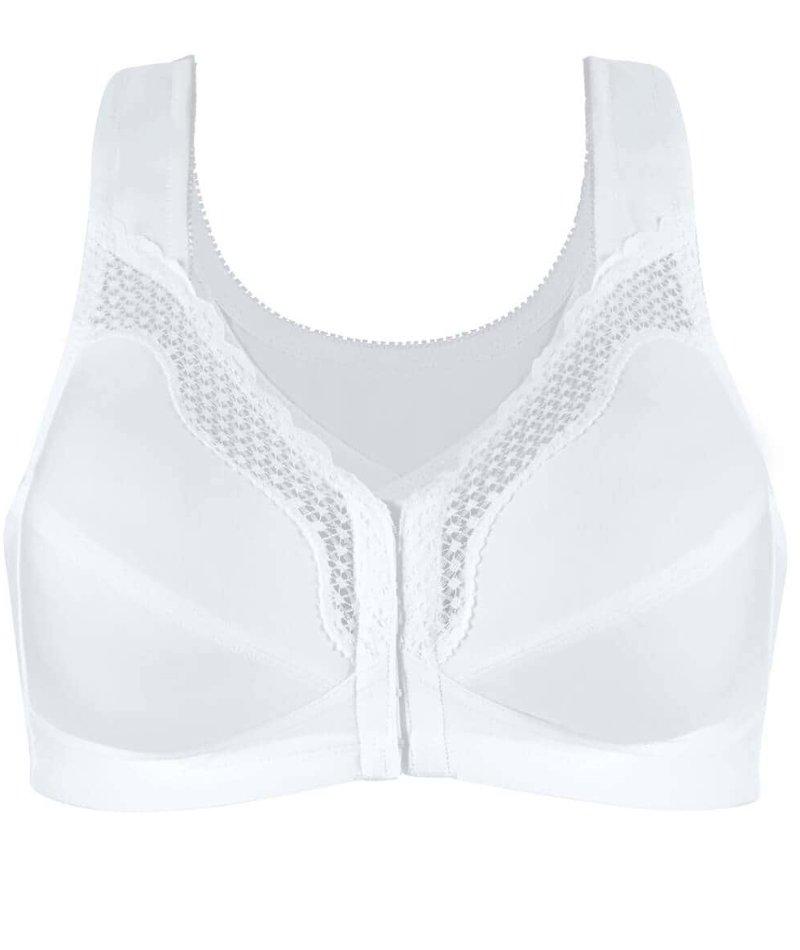 Exquisite Form Fully Front Close Wire-Free Cotton Posture Bra With Lac ...