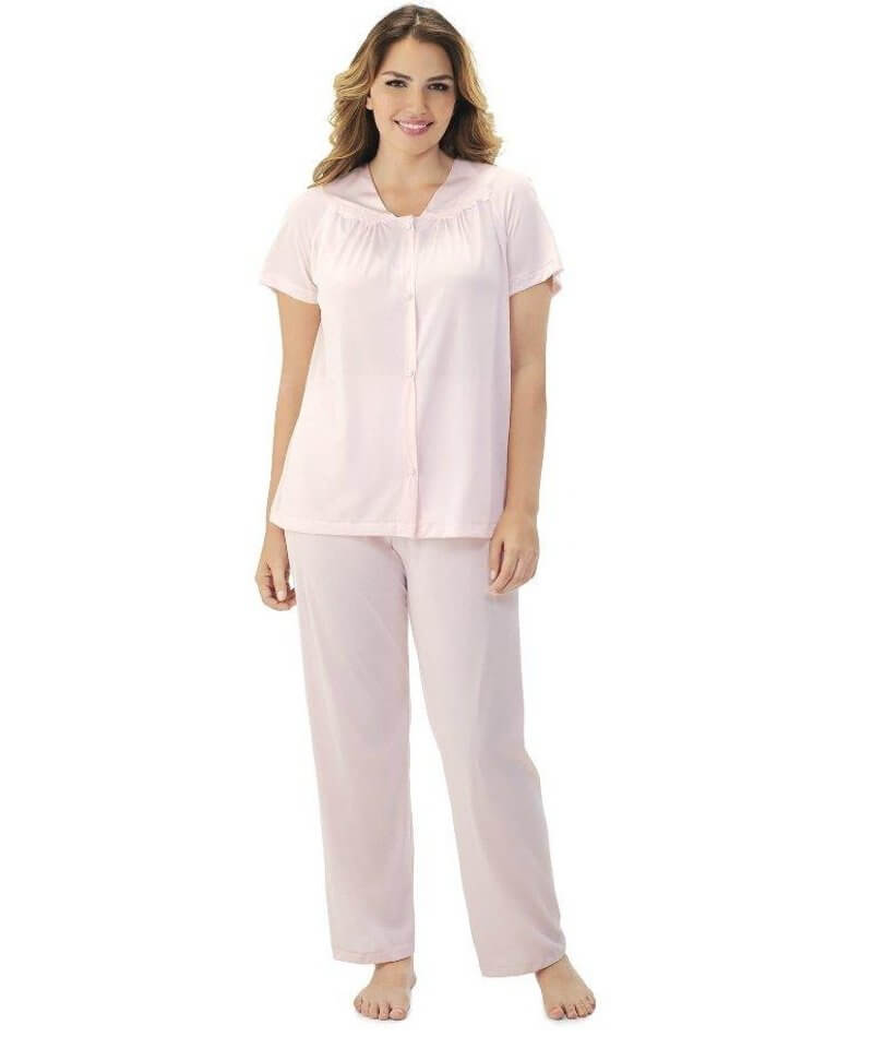 Exquisite Form Short Sleeve Pajamas Plus - Pink Champagne - Curvy