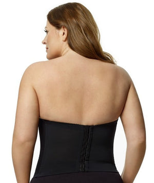 Elila Underwired Satin Strapless Longline - Black - Curvy