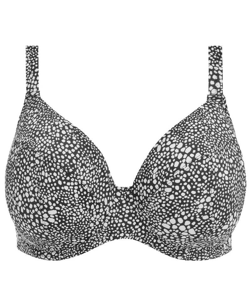 Elomi Swim Pebble Cove Underwired Plunge Bikini Top - Black - Curvy
