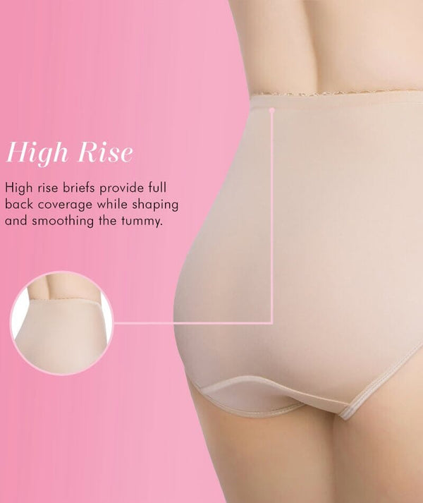 Exquisite Form Control Top Lace Shaping Brief 2 Pack - Nude - Curvy