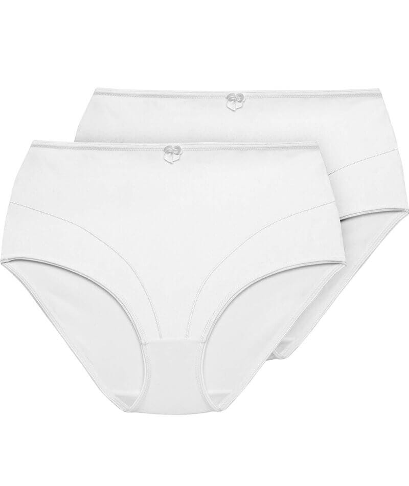 Exquisite Form Control Top Shaping Brief 2 Pack - White - Curvy