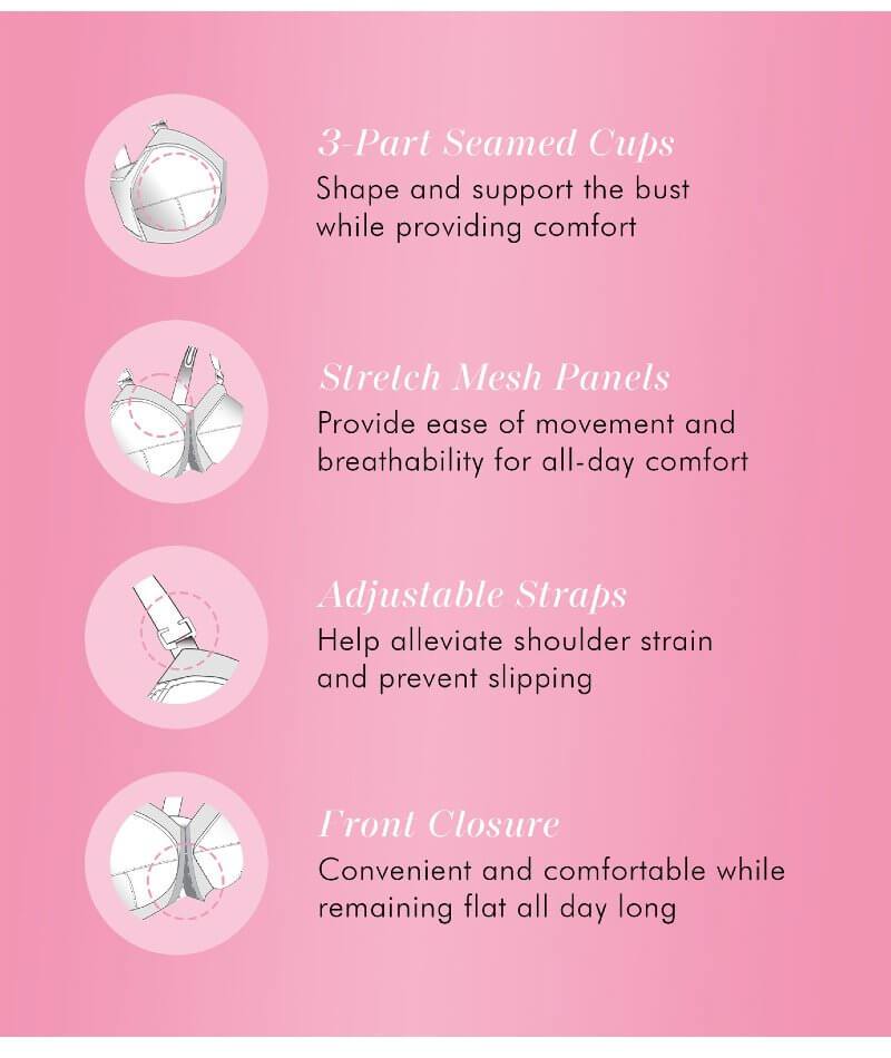 Exquisite Form Fully Front Close Wire-Free Classic Support Bra- White ...