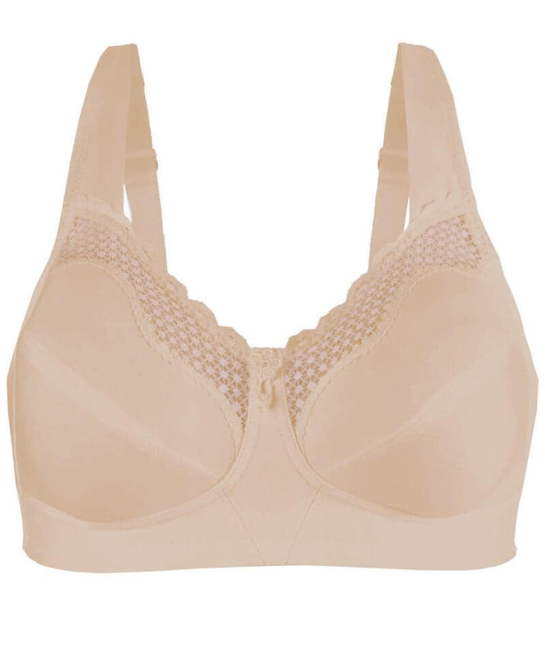 Exquisite Form Fully Cotton Soft Cup Wire-Free Bra With Lace - Damask ...