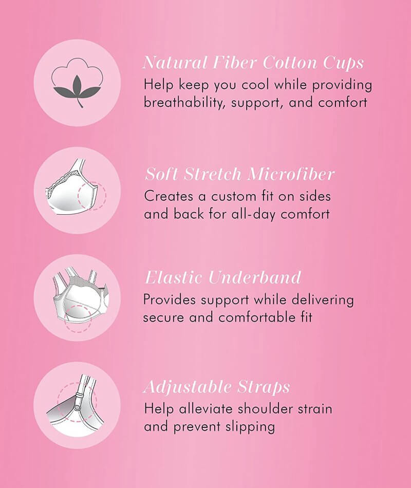 Exquisite Form Fully Cotton Soft Cup Wire-Free Bra With Lace - Damask ...