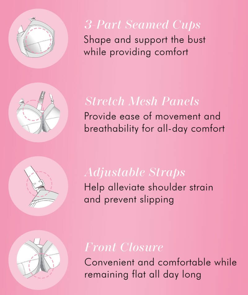 Exquisite Form Fully Front Close Wire-Free Classic Support Bra - Nude - Curvy