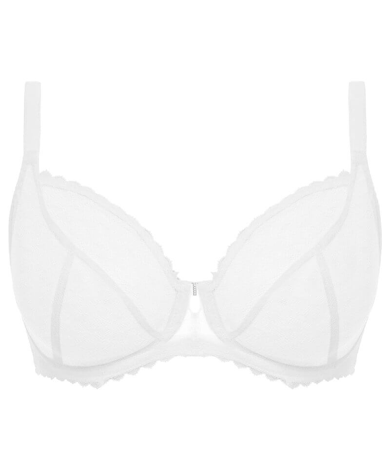 Freya Signature Underwired Plunge Bra - White - Curvy