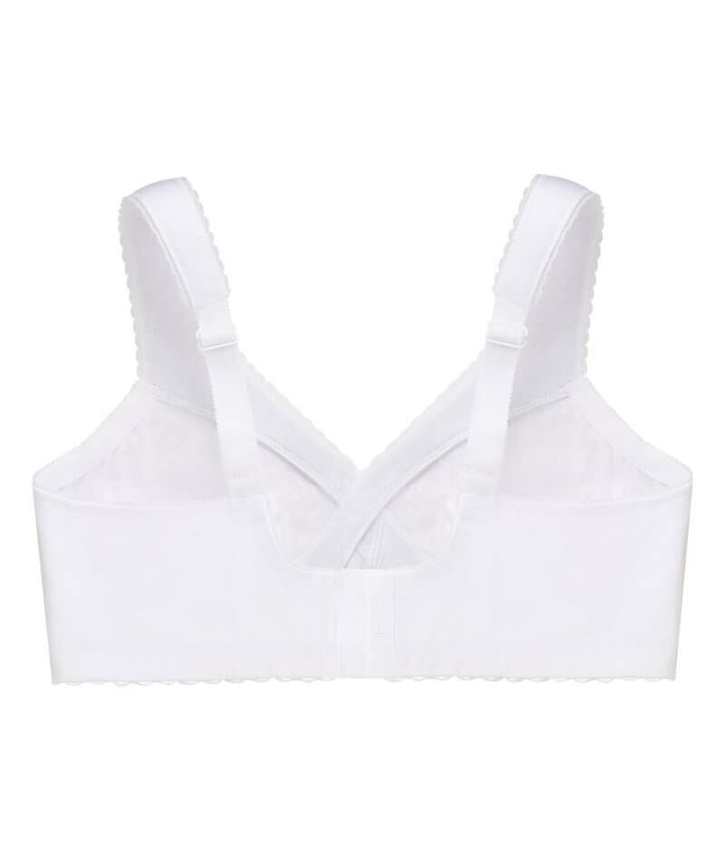 Glamorise Magiclift Cotton Support Wire-Free Bra - White - Curvy