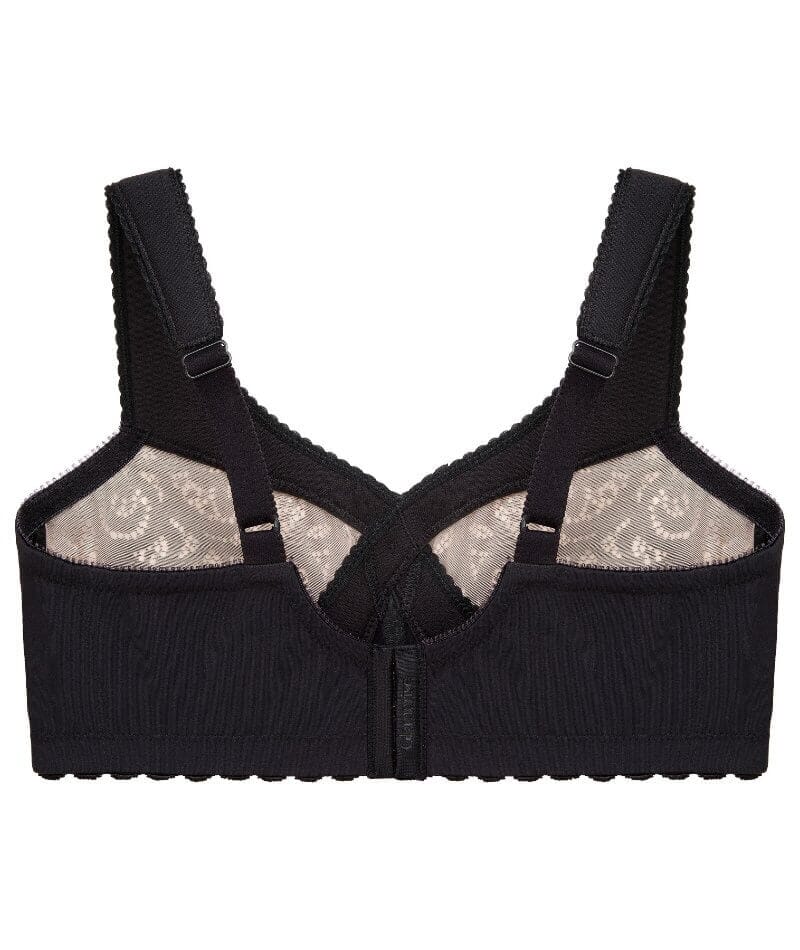 Glamorise Magiclift Cotton Support Wire-Free Bra - Black - Curvy