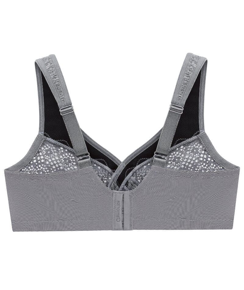 Glamorise Magiclift Moisture Control Wire-Free Bra - Gray - Curvy