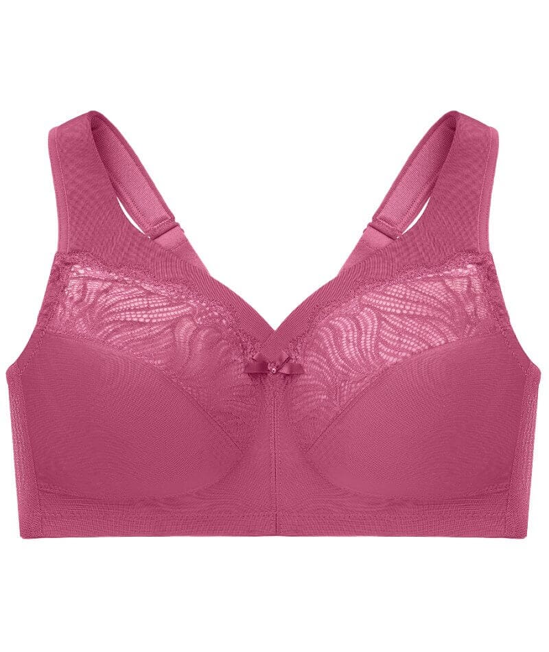 Glamorise Magiclift Natural Shape Support Wire-Free Bra - Red Violet ...
