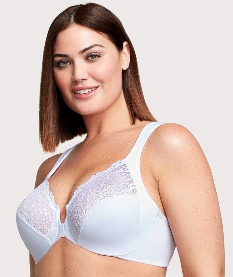 Glamorise WonderWire Front-Closure Bra - White - Curvy