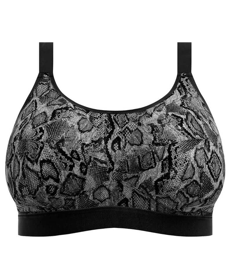 Goddess Sport Wire-Free Sports Bra - Black Snake - Curvy