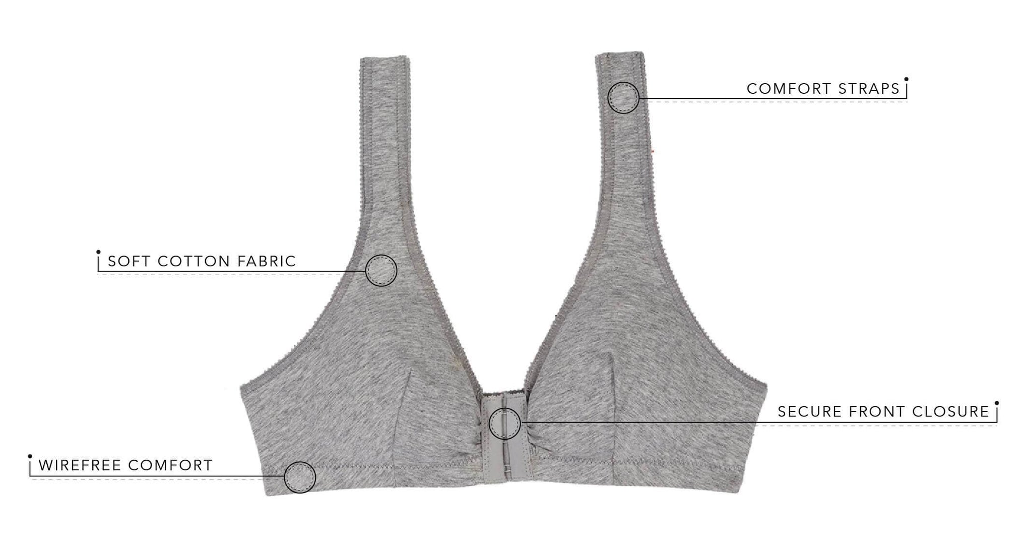 Leading Lady The Meryl Cotton Front Opening Wire-free Leisure Bra - Bl ...