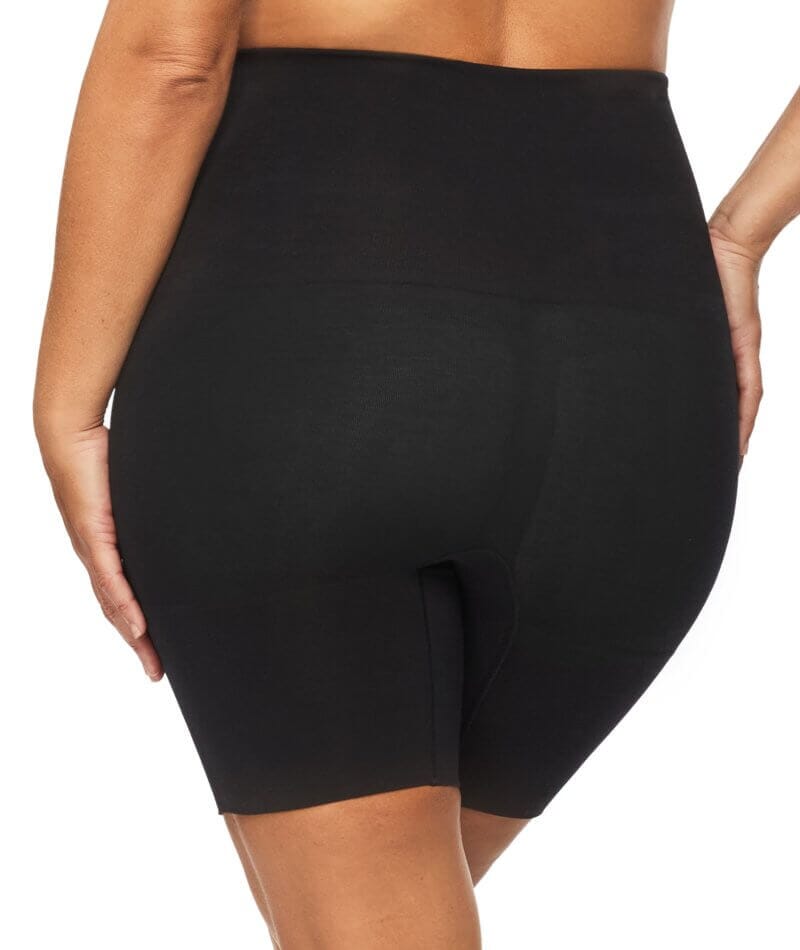 Nancy Ganz Bamboo Essentials Waisted Thigh Shaper Short - Black - Curvy