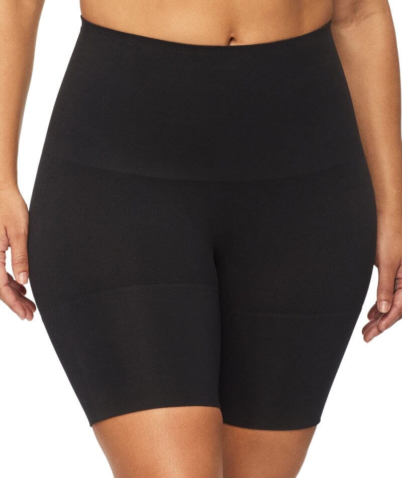 Nancy Ganz Bamboo Essentials Waisted Thigh Shaper Short - Black - Curvy