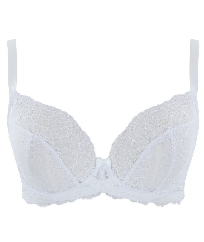Panache Ana Underwired Plunge Bra - White - Curvy