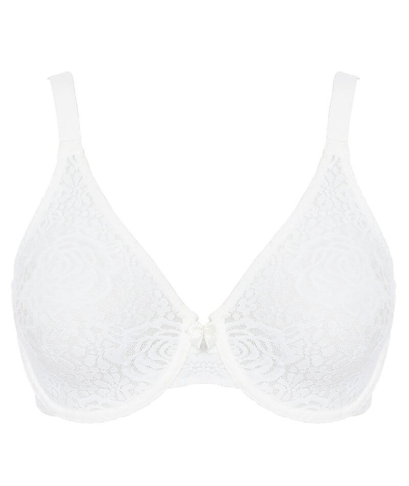 Wacoal Halo Lace Moulded Underwire Bra Ivory Curvy